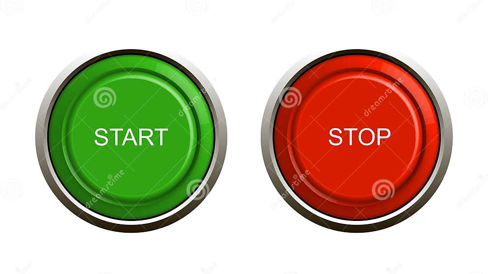 3D Start and Stop Buttons, Vector Illustration Stock Vector ...