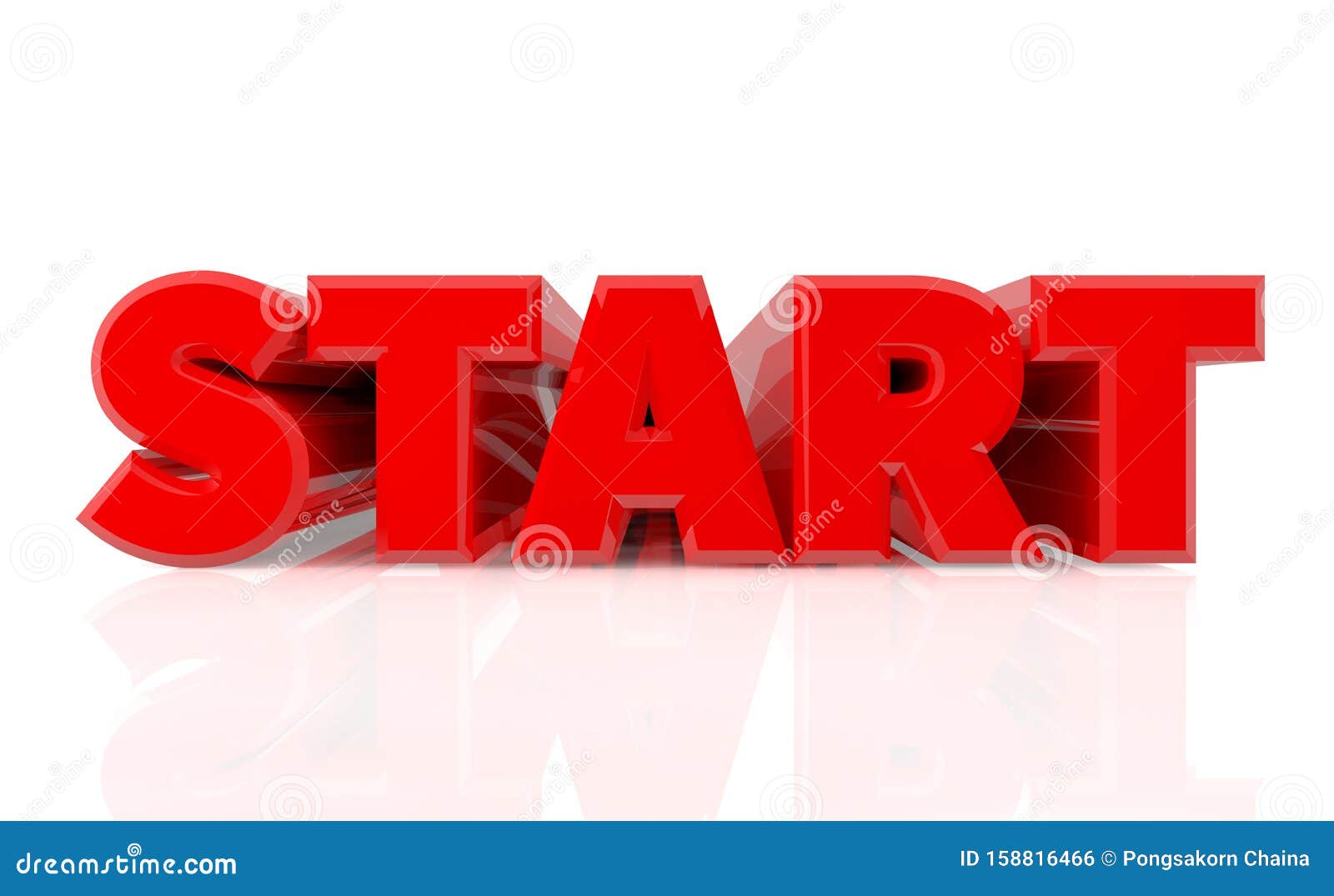 3D START Word on White Background 3d Rendering Stock Illustration ...