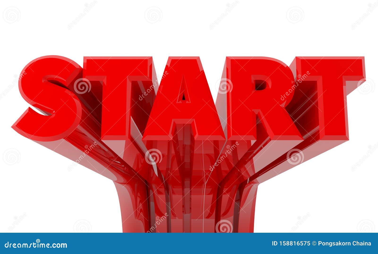3D START Word on White Background 3d Rendering Stock Illustration ...