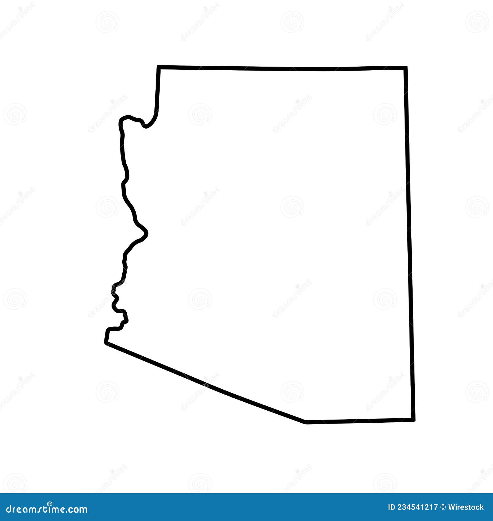 Arizona Outline Map Country Shape Heart Symbol Love State Borders ...
