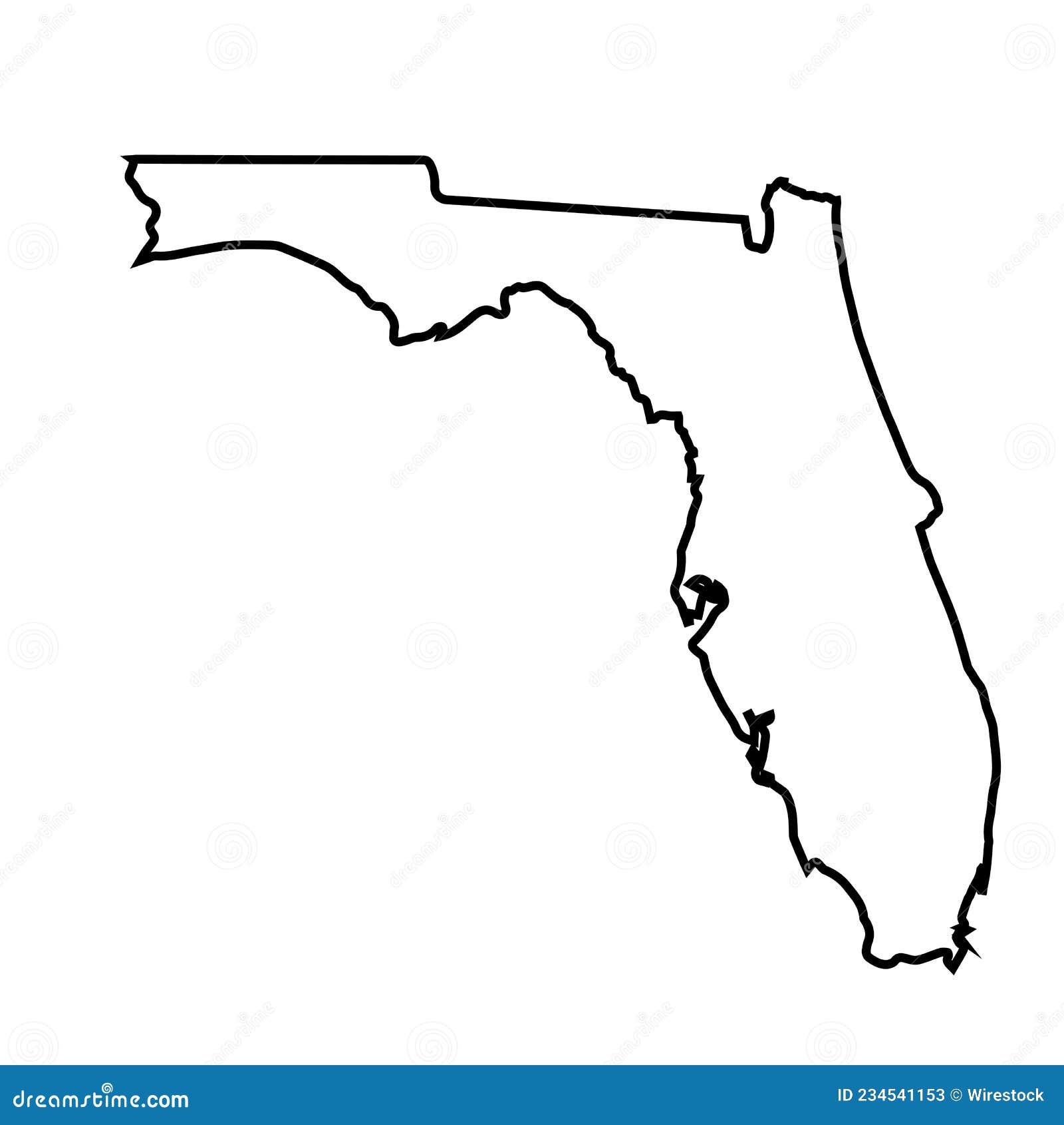 Florida Outline Map Royalty-Free Stock Photography | CartoonDealer.com ...