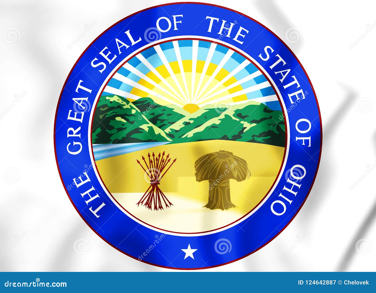 3D State Seal of Ohio, USA. Stock Illustration - Illustration of ...