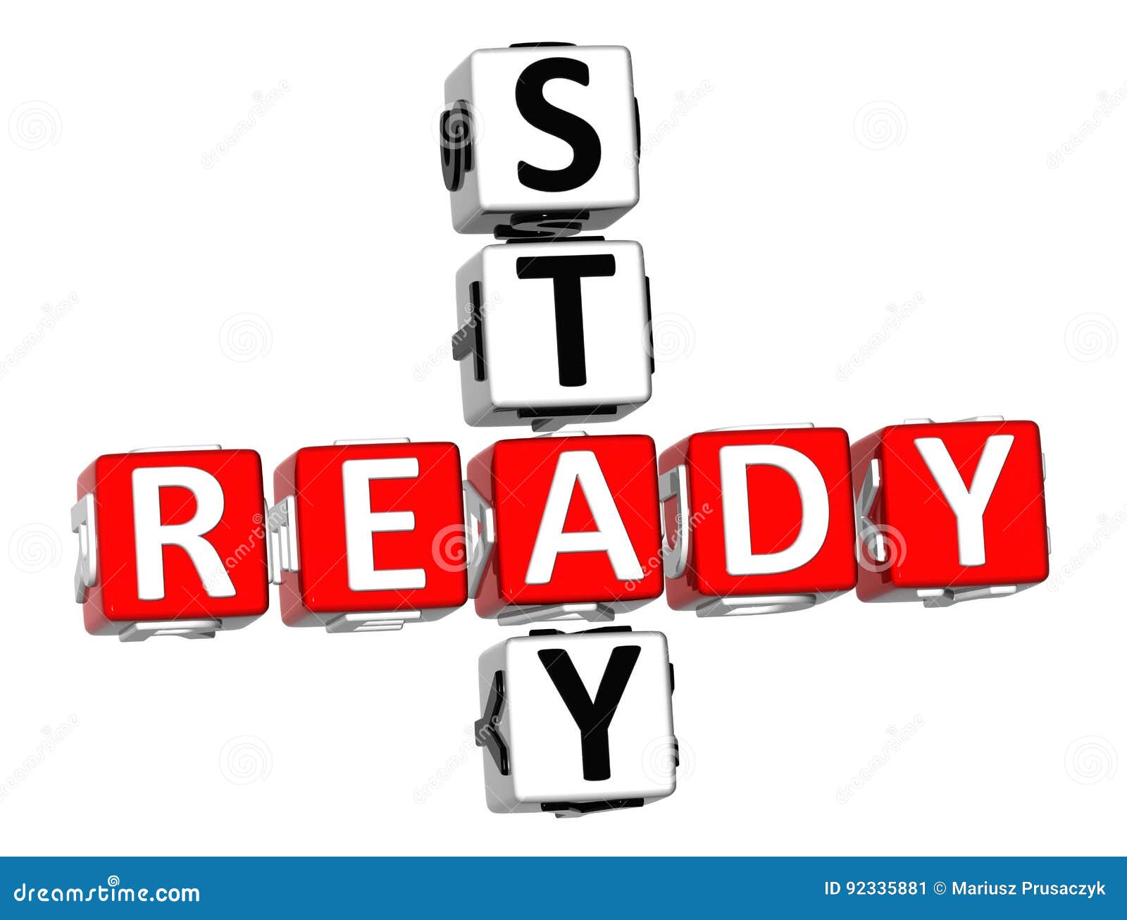 3D Stay Ready Crossword stock illustration. Illustration of creative ...