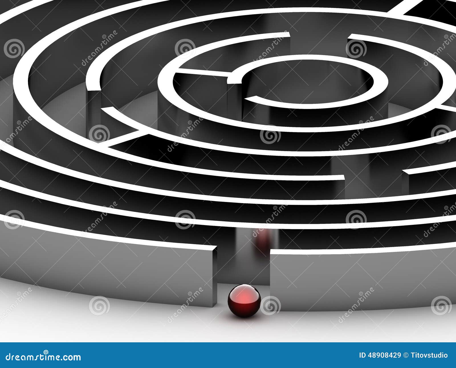 3D steel Circular maze stock illustration. Illustration of corporate ...