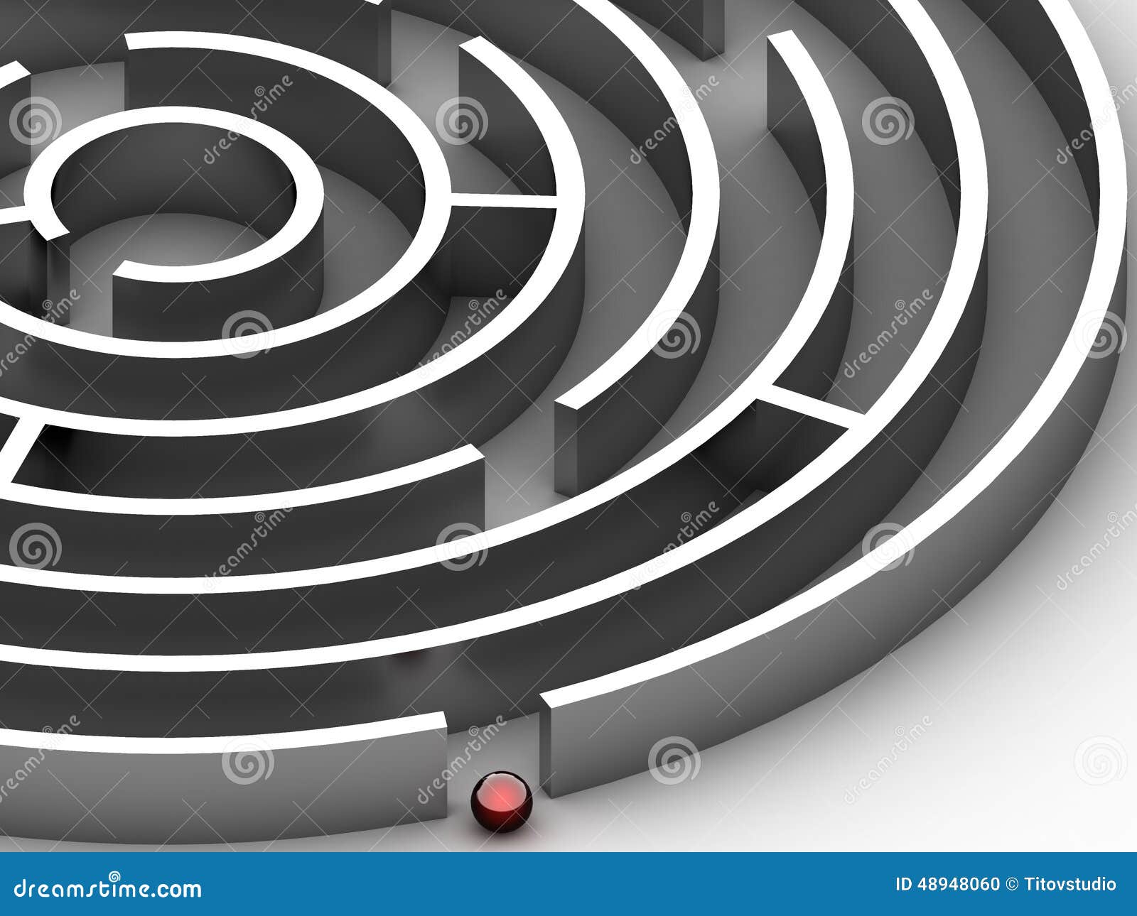 3D steel Circular maze stock illustration. Illustration of beginnings ...
