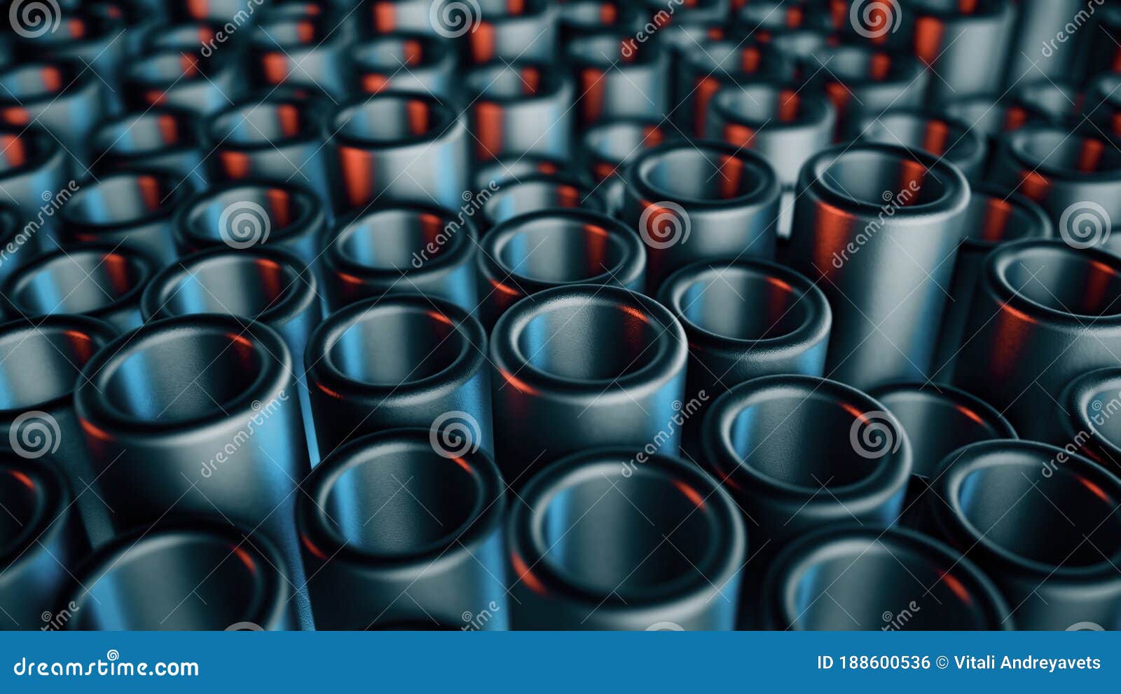3 D Steel Pipes with Different Color Illumination. Stock Photo - Image ...
