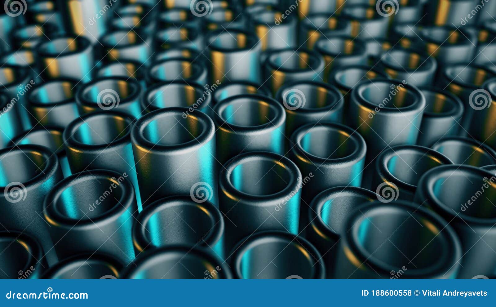 3 D Steel Pipes with Different Color Illumination. Stock Photo - Image ...