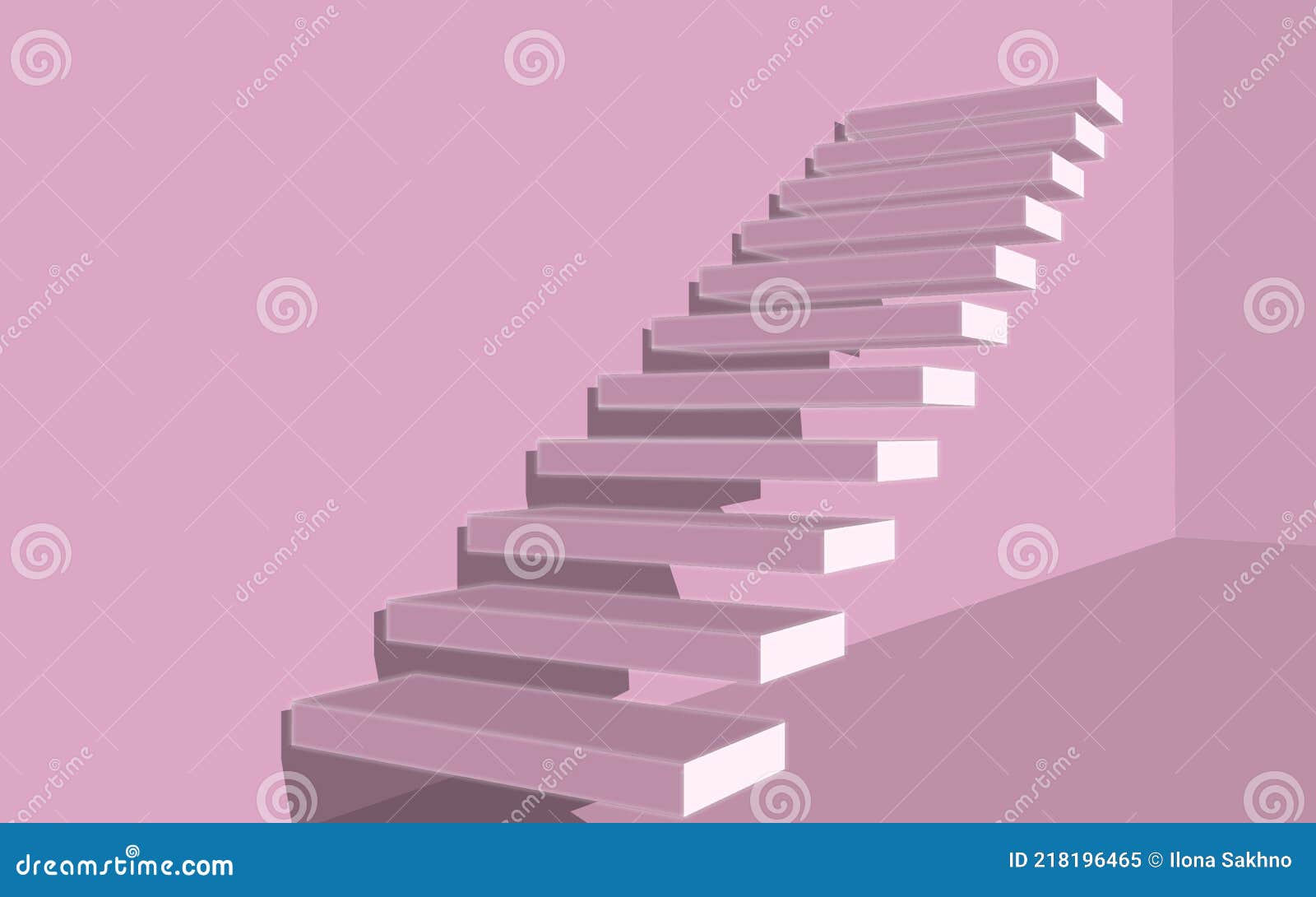 3D Steps with Shadow. Ladder on a Pink Background Stock Vector ...