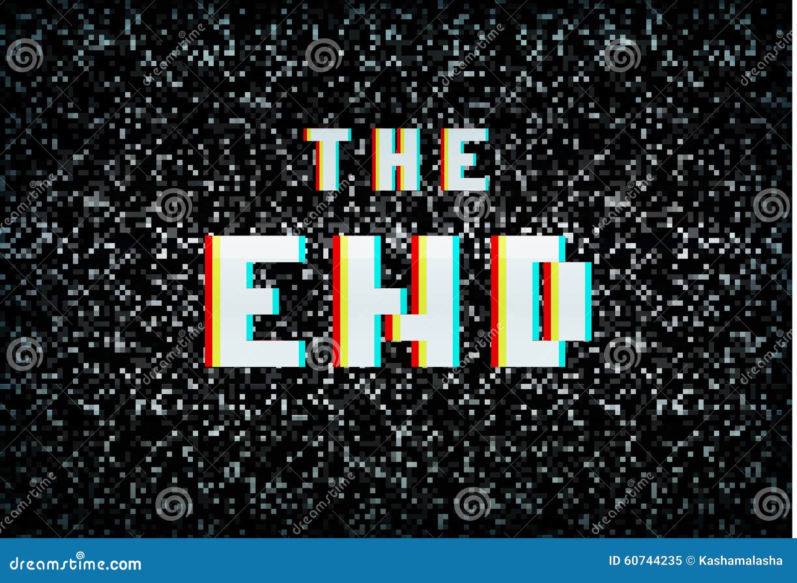 3D Stereo Effect the End Text Stock Vector - Illustration of stereo ...