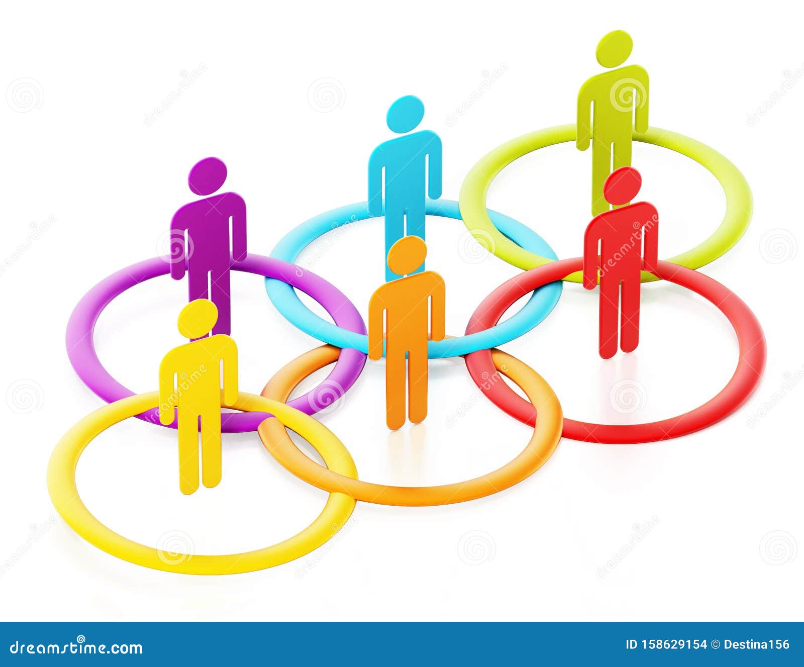 3d Colored Stick Figures