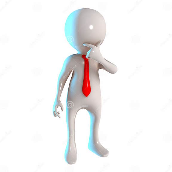 3D Stickman with Thinking Pose Stock Illustration - Illustration of ...