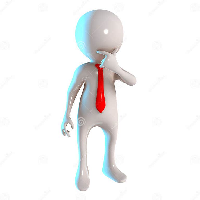 3D Stickman with Thinking Pose Stock Illustration - Illustration of ...