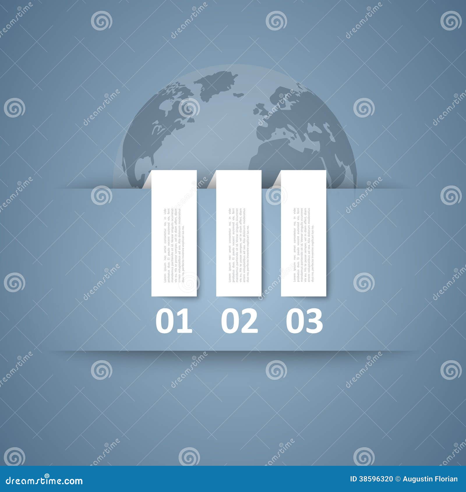 Step Tabs 3D Infographics Mockup Template Vector Background ...