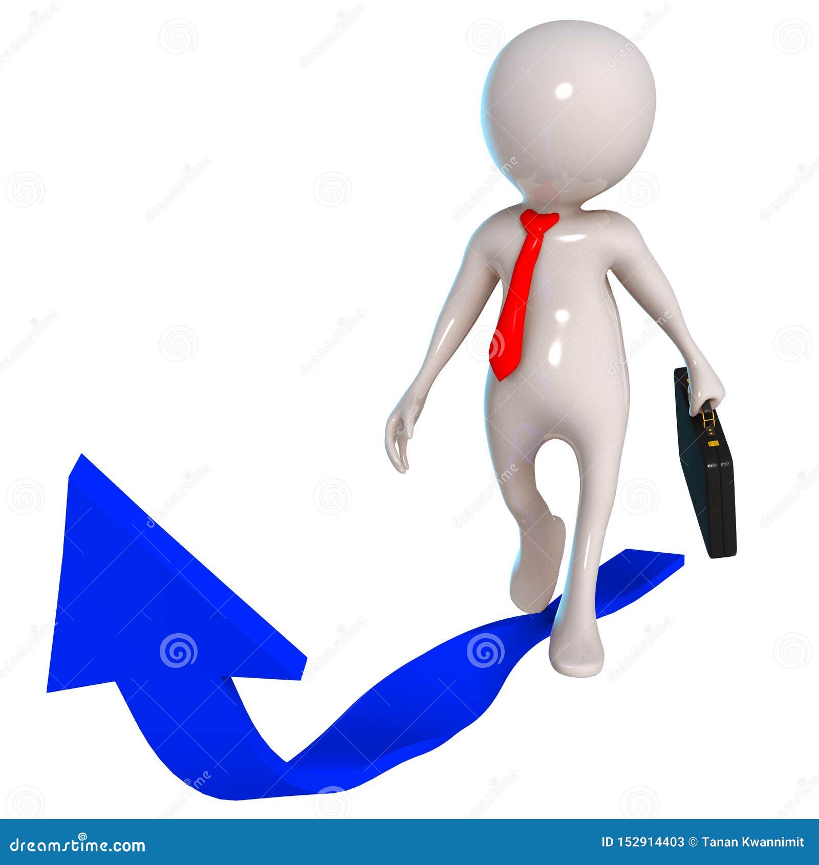 3D Stickman with Blue Arrow Stock Illustration - Illustration of screen ...