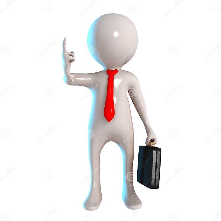 3D Stickman with briefcase stock illustration. Illustration of keying ...
