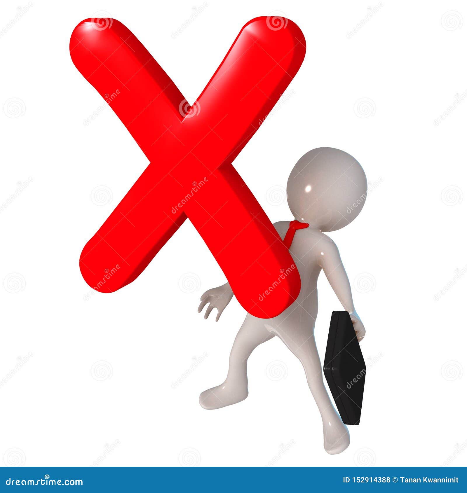 3D Stickman with Cross Symbol Stock Illustration - Illustration of ...