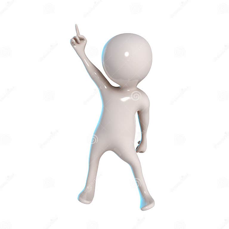 3D Stickman with Finger Pose Stock Illustration - Illustration of ...