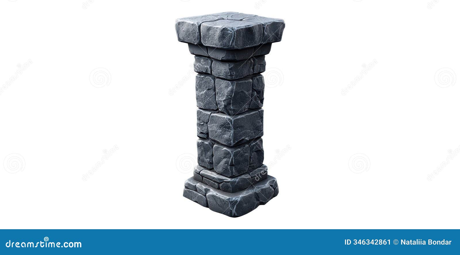 3D Stone Column Illustration Isolated on Transparent Background Stock ...