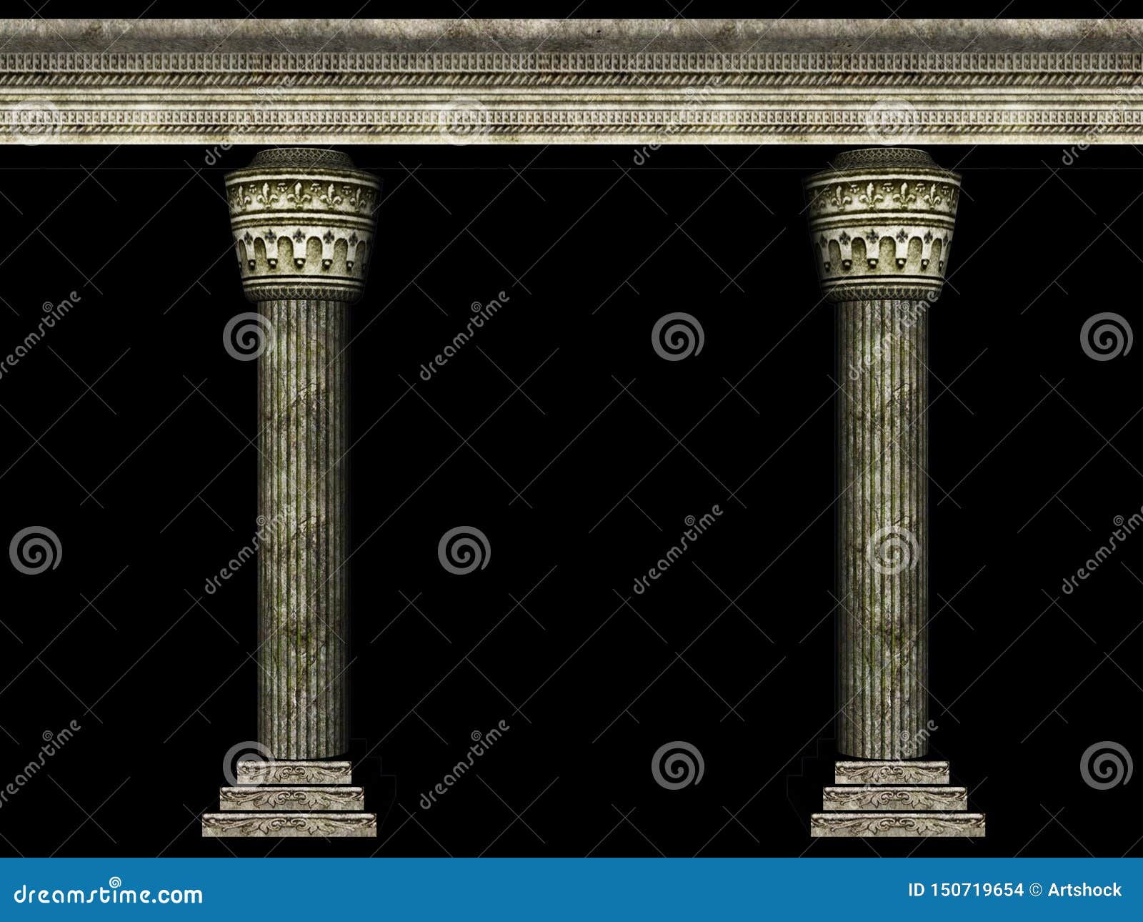 3d stone pillars stock illustration. Illustration of marble - 150719654