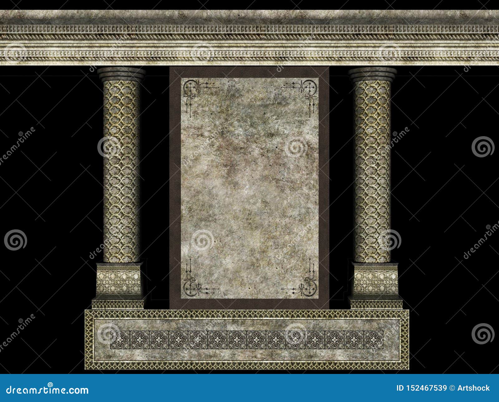 3d stone pillars stock illustration. Illustration of classic - 152467539
