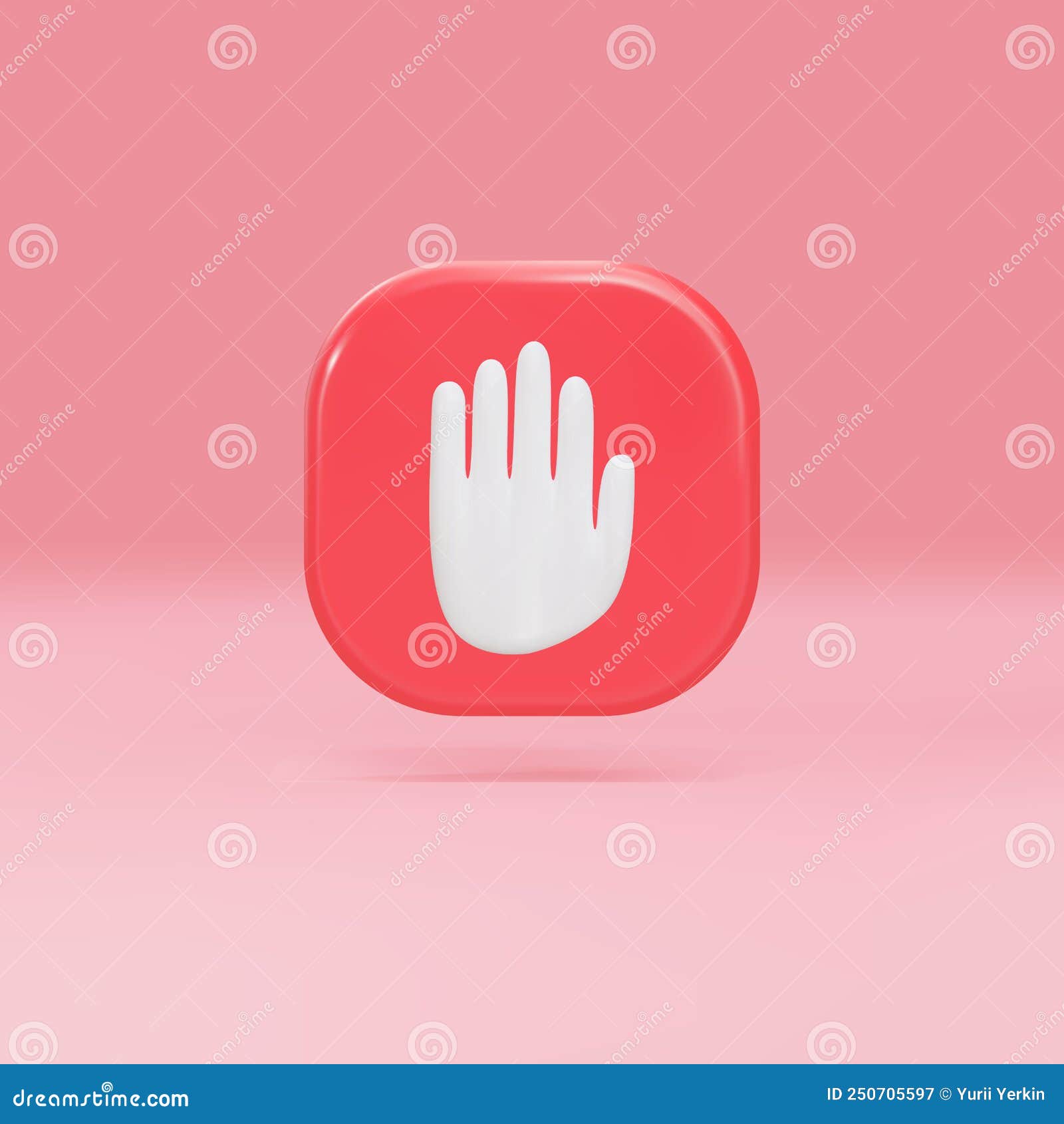 3D Stop Sign, Hand Stop Symbol, Traffic Stop, Restricted. Vector ...