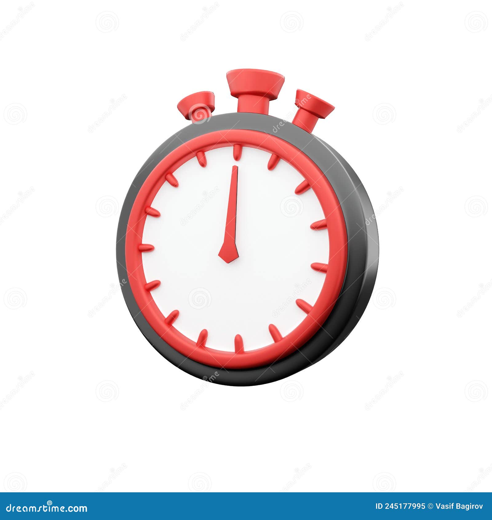 3d Stopwatch Timer Icon Illustration. 3d Render Timer Icon on White ...