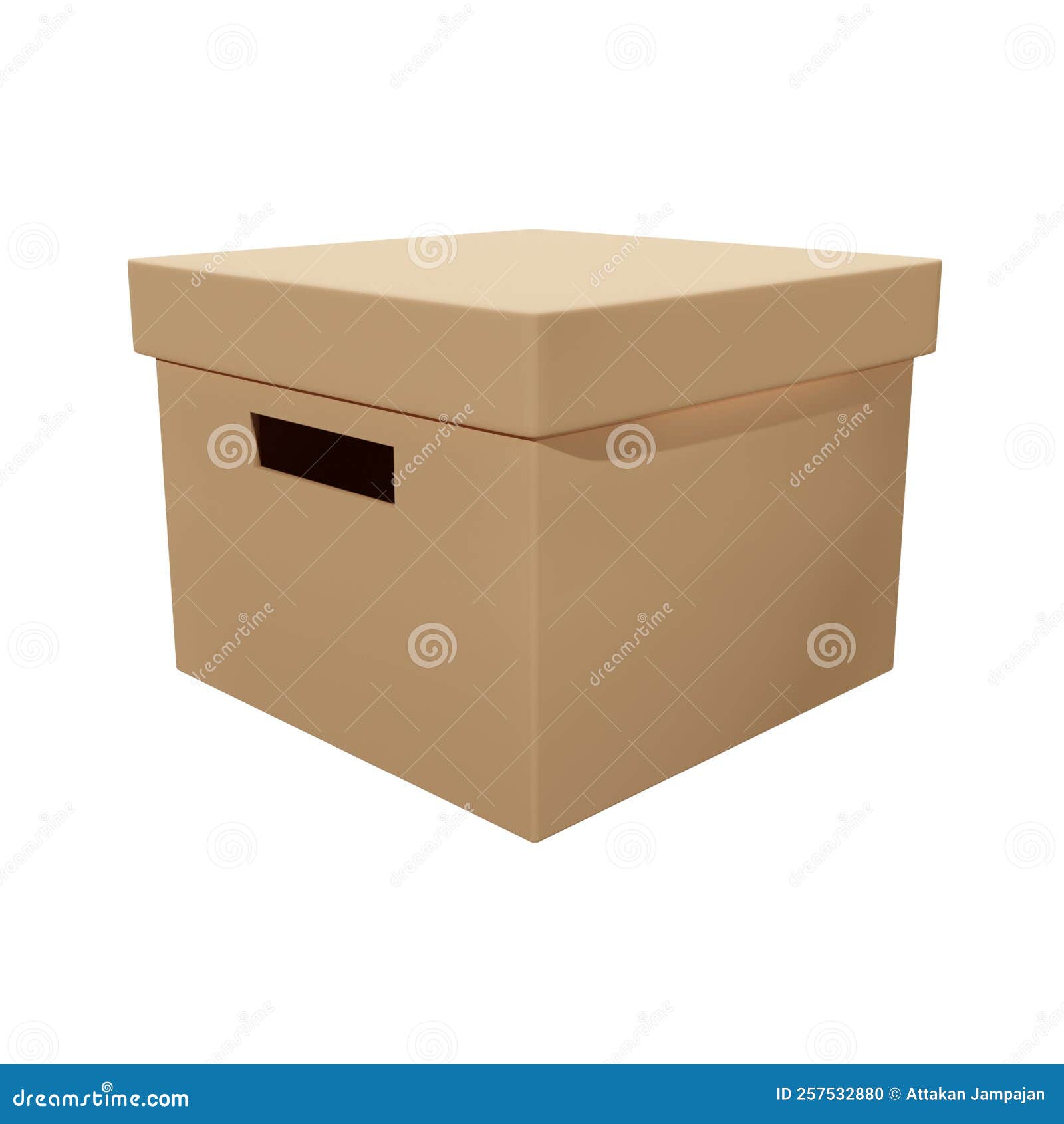 3D Storage Box with Lid and Handles, 3D Rendering Image, Clipping Path ...