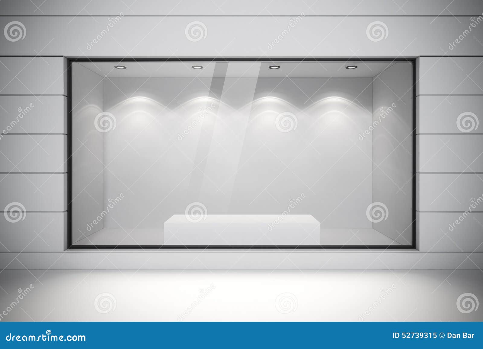 3d Store Front with Big Windows Stock Illustration - Illustration of ...