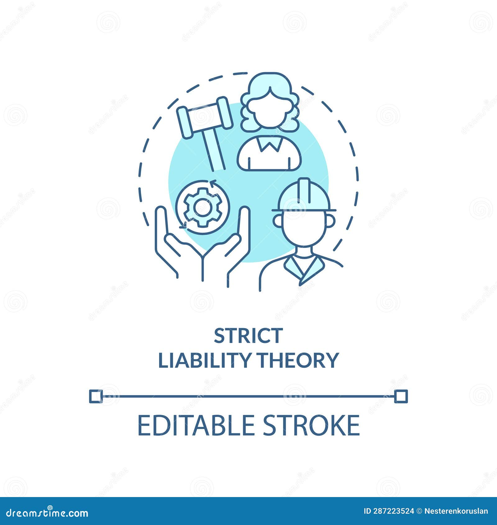 2D Strict Liability Theory Blue Line Icon Concept Stock Illustration ...