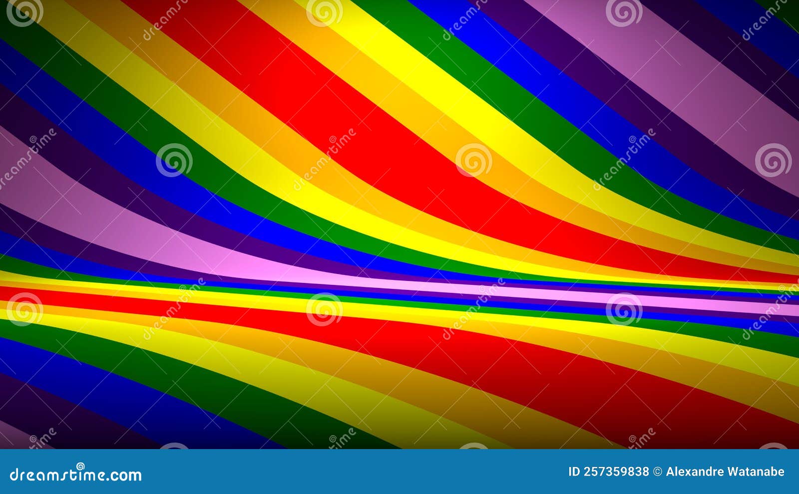 3D Striped Rainbow Studio Backdrop with Empty Copy Space Stock ...