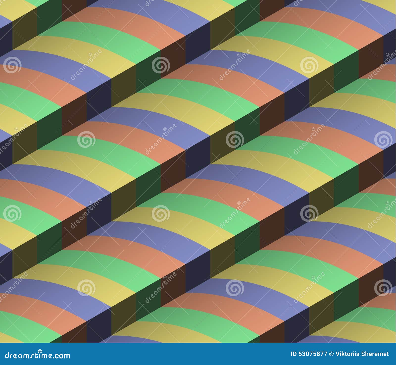 3d Striped Vector Seamless Pattern Stock Vector - Illustration of ...