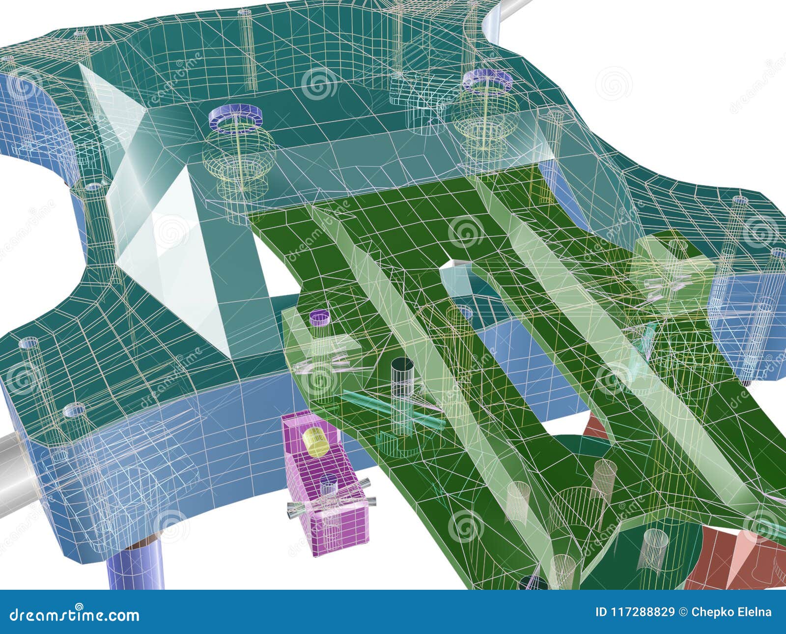 3d Structure. Abstract 3D Render Stock Illustration - Illustration of ...
