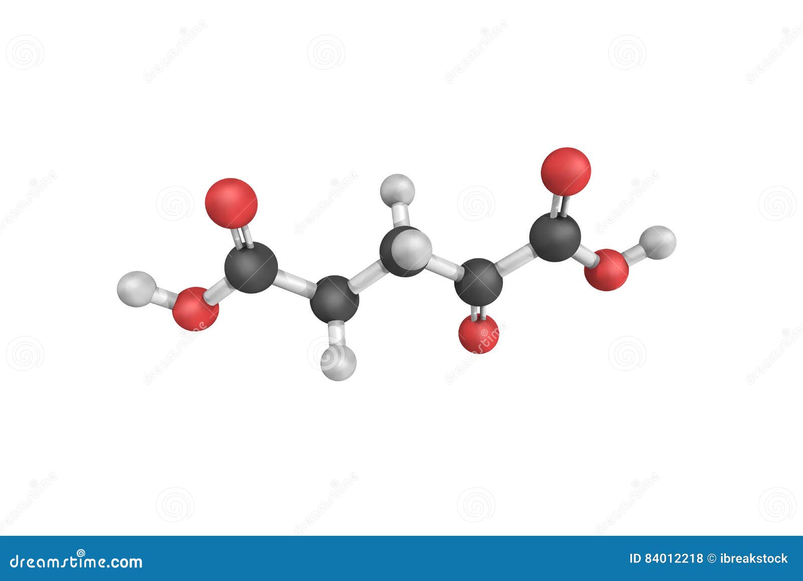 3d Structure of Alpha-Ketoglutaric Acid, One of Two Ketone Derivatives ...