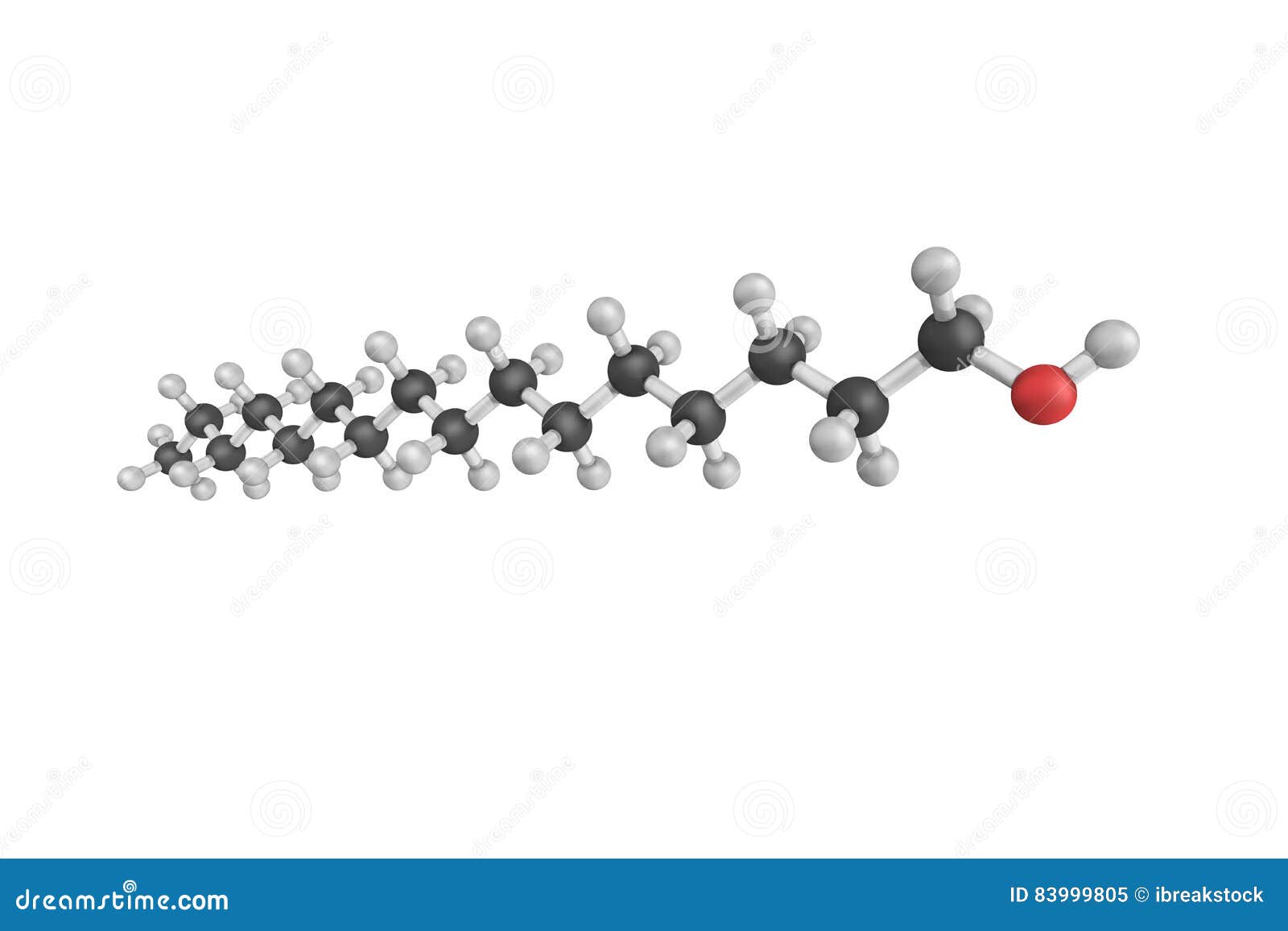 3d Structure of Cetyl Alcohol, a Fatty Alcohol. at Room Temperature ...