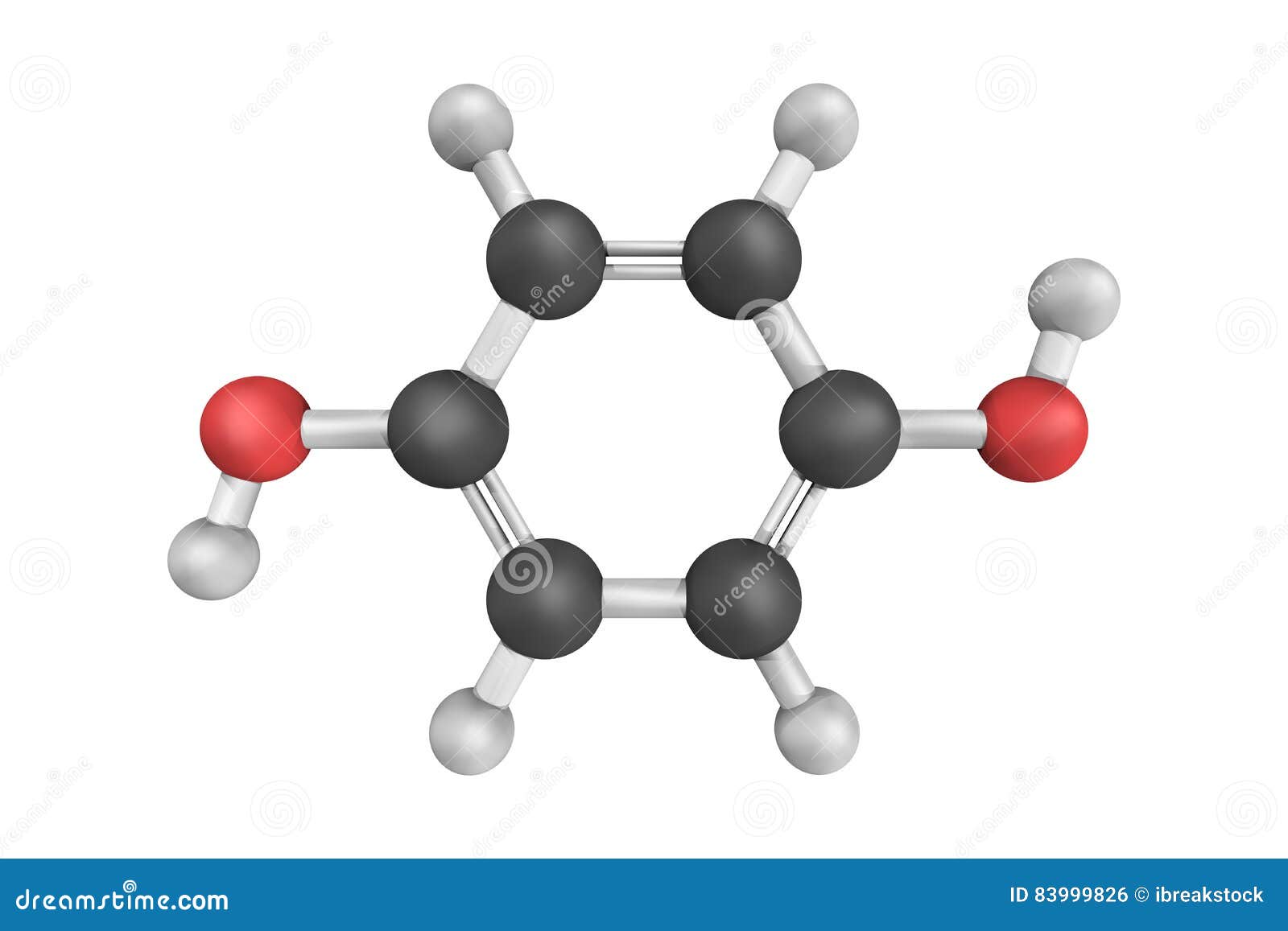 3d Structure of Hydroquinone, Also Known As Quinol, an Aromatic ...