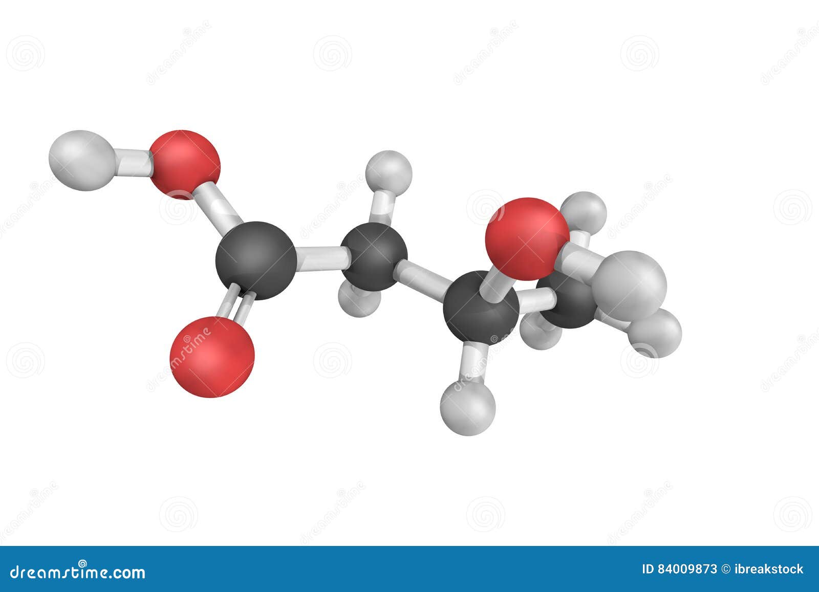 3d Structure of 3-hydroxybutyric Acid, an Organic Compound and a Stock ...