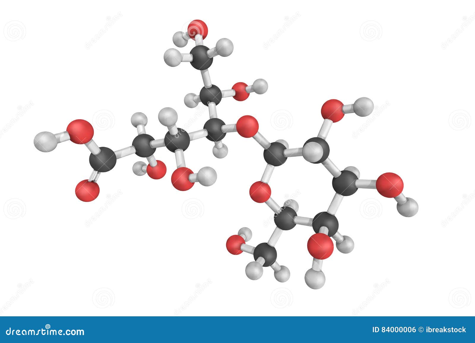 3d Structure of Lactobionic Acid, a Sugar Acid. Stock Illustration ...
