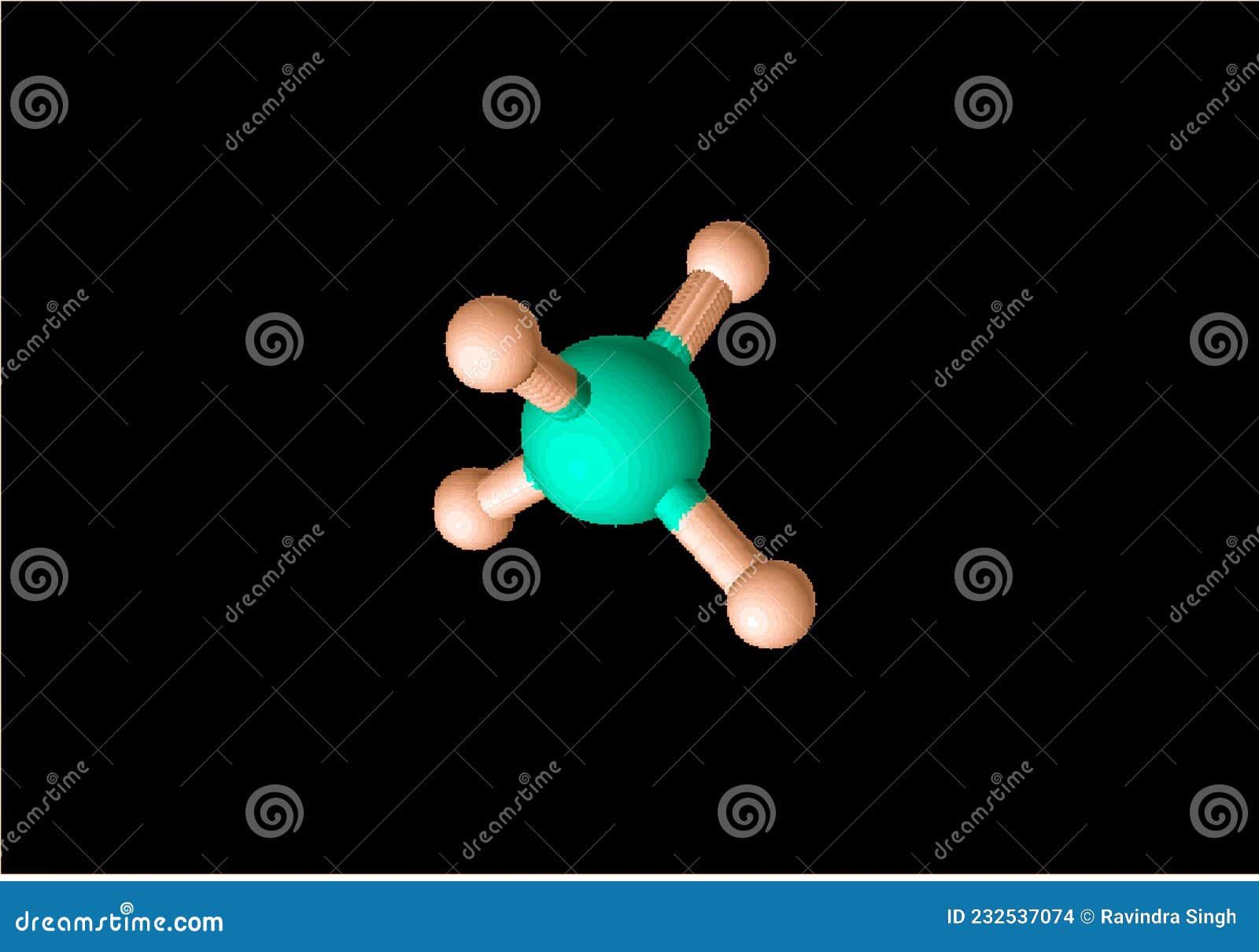 3d Structure of Methane Molecule Stock Illustration - Illustration of ...