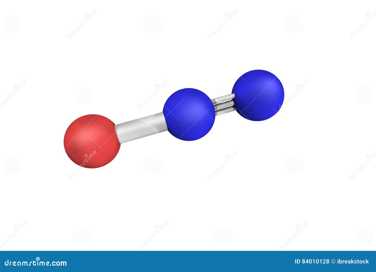 3d Structure of Nitrous Oxide, Commonly Known As Laughing Gas or Stock Photo - Image of formula ...