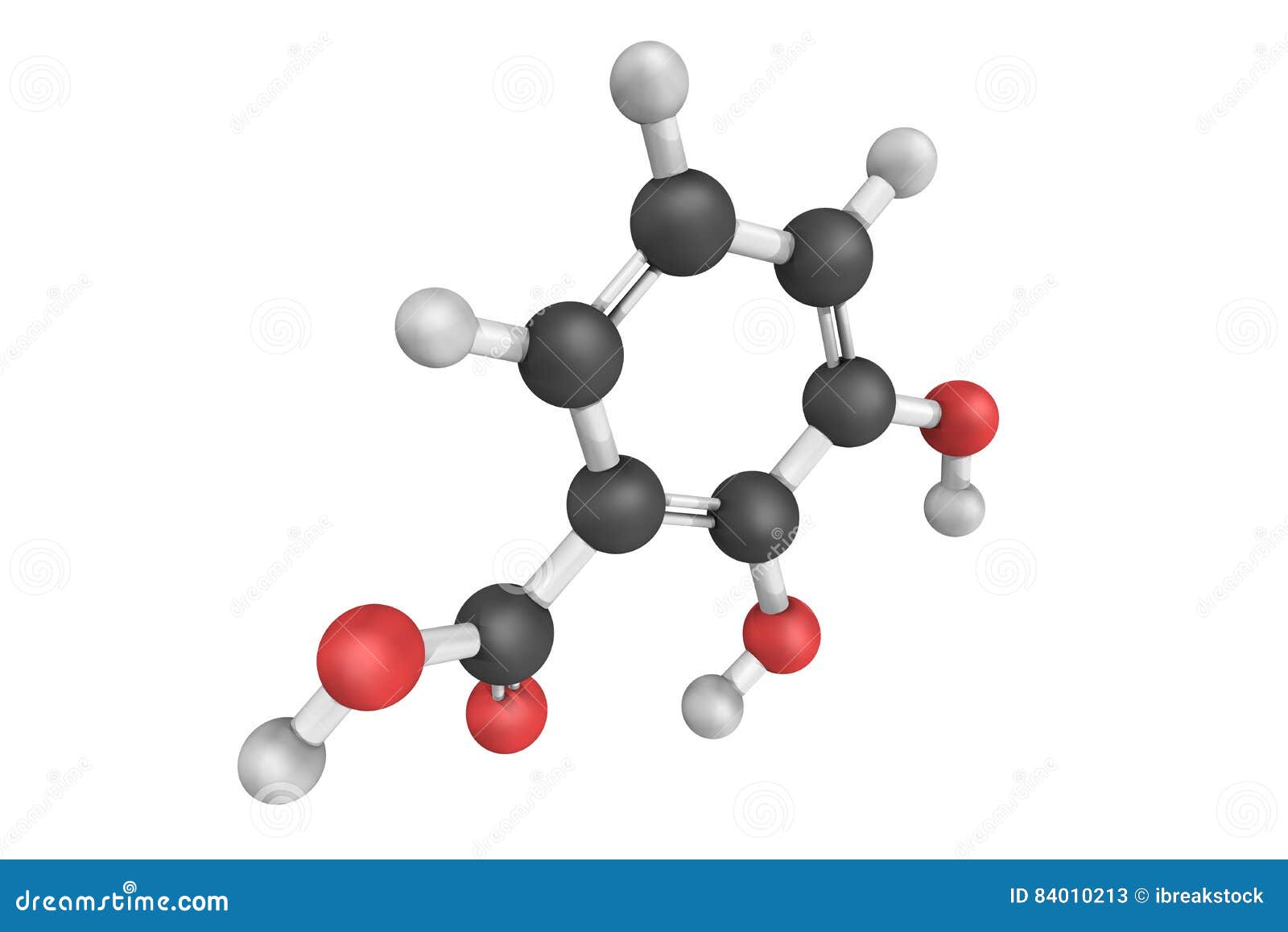3d Structure of Pyrocatechuic Acid, Also Known As Pterostilbene Stock ...