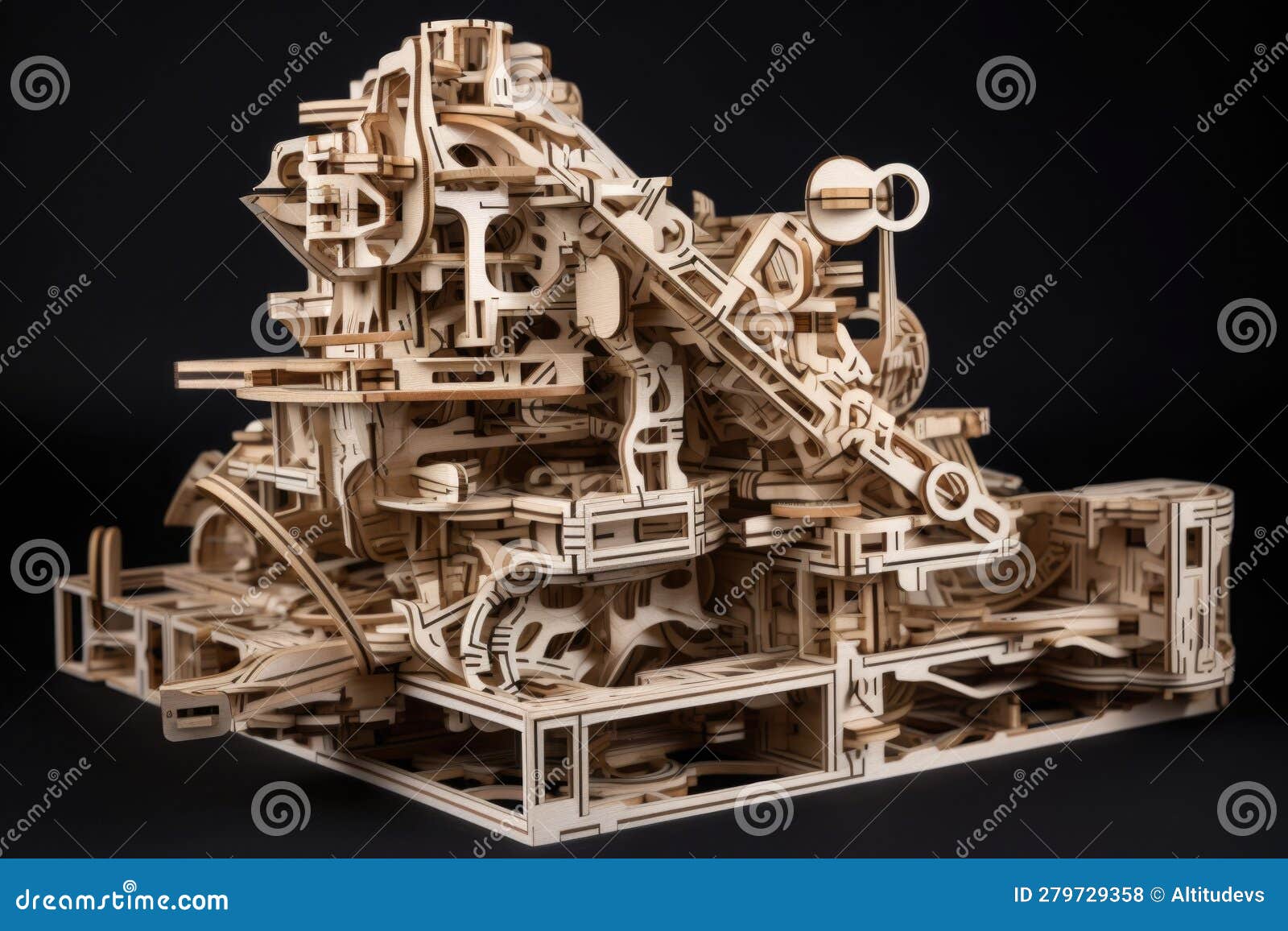 3d Structure Resembling Intricate Puzzle, with Interlocking Shapes and ...