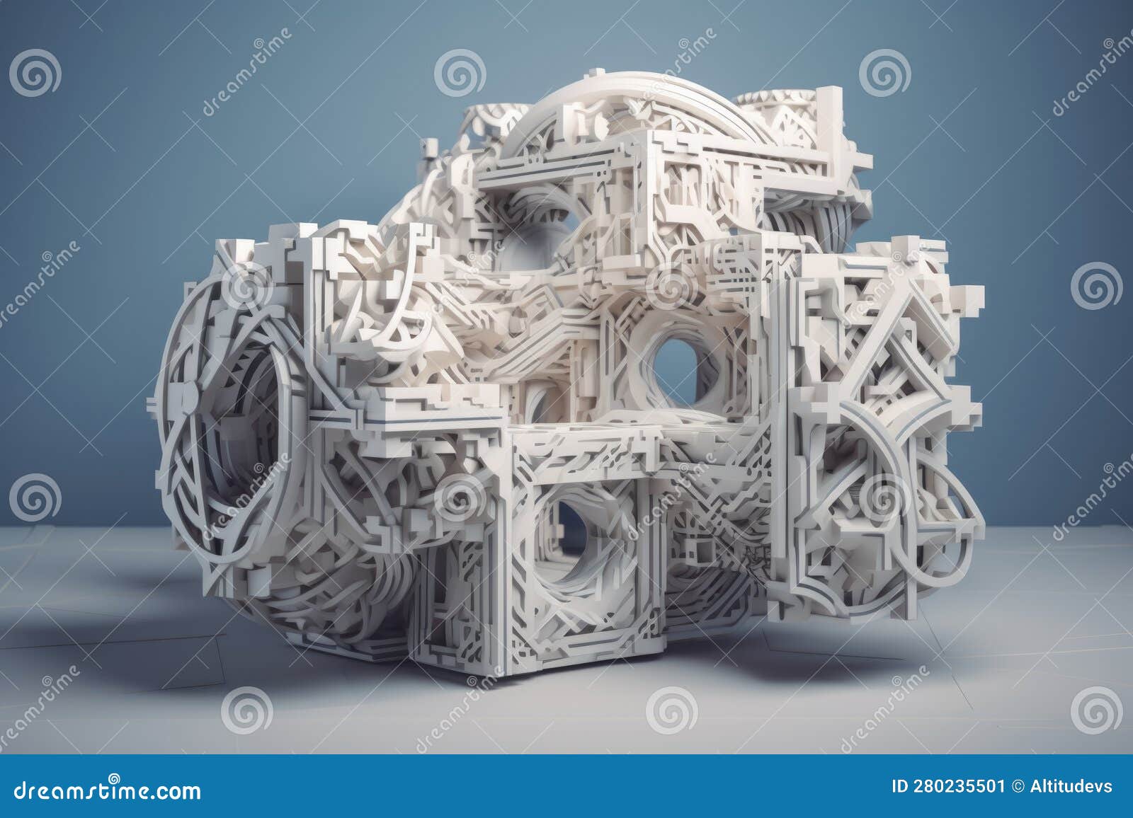 3d Structure Resembling Intricate Puzzle, with Interlocking Shapes and ...