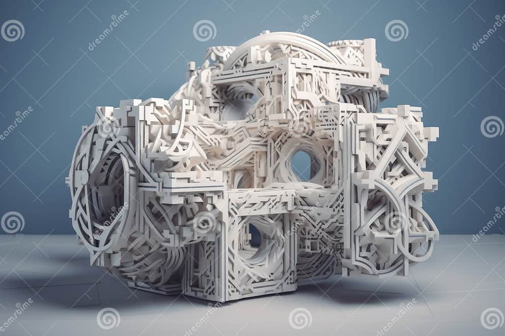 3d Structure Resembling Intricate Puzzle, with Interlocking Shapes and ...