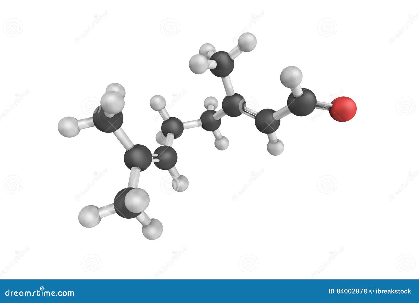 3d Struktur Von Geranial, Ein E-Isomer Von Zitral- Stock Abbildung ...