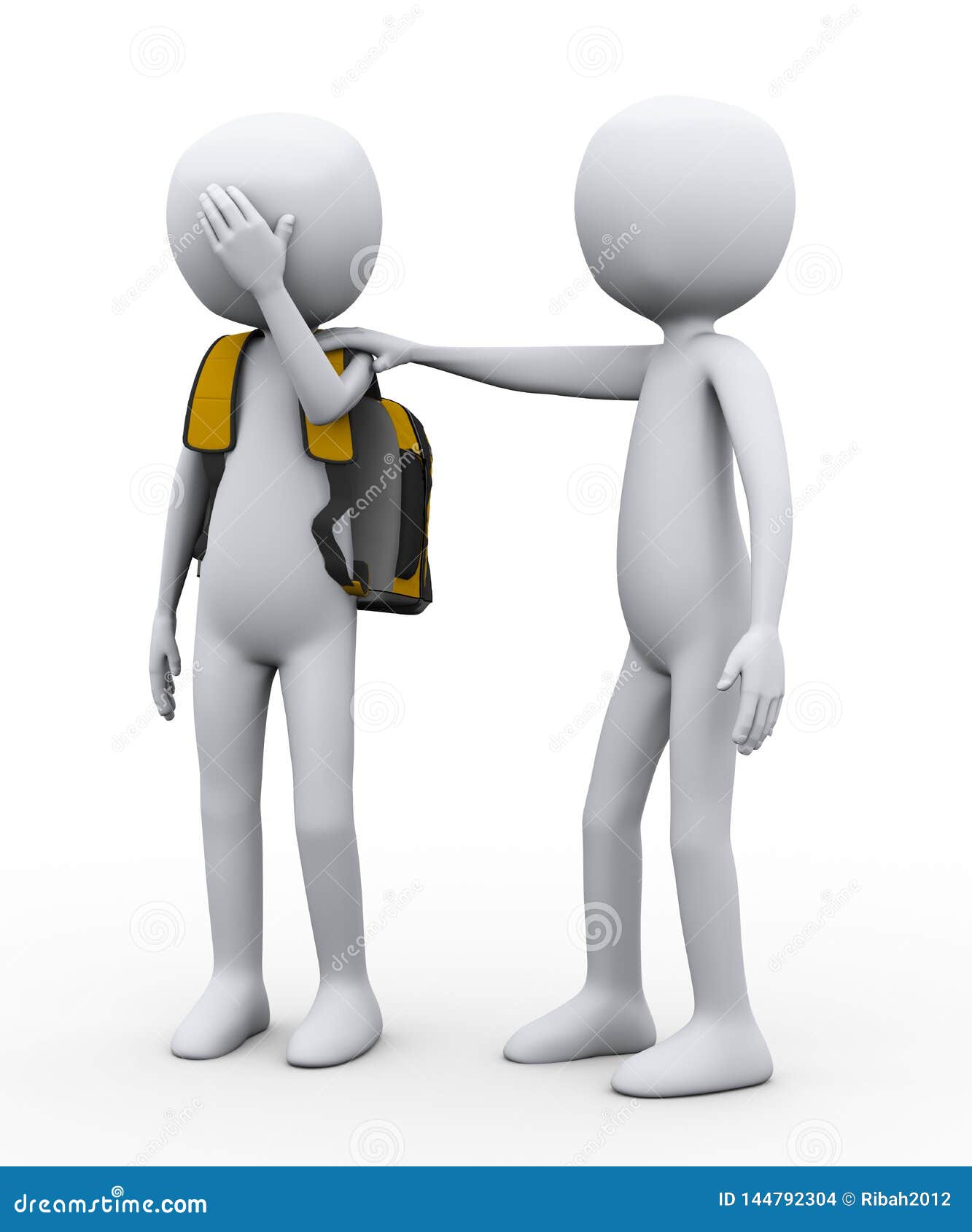 3d Student Support Sympathy To Sad Failed Friend Stock Illustration ...