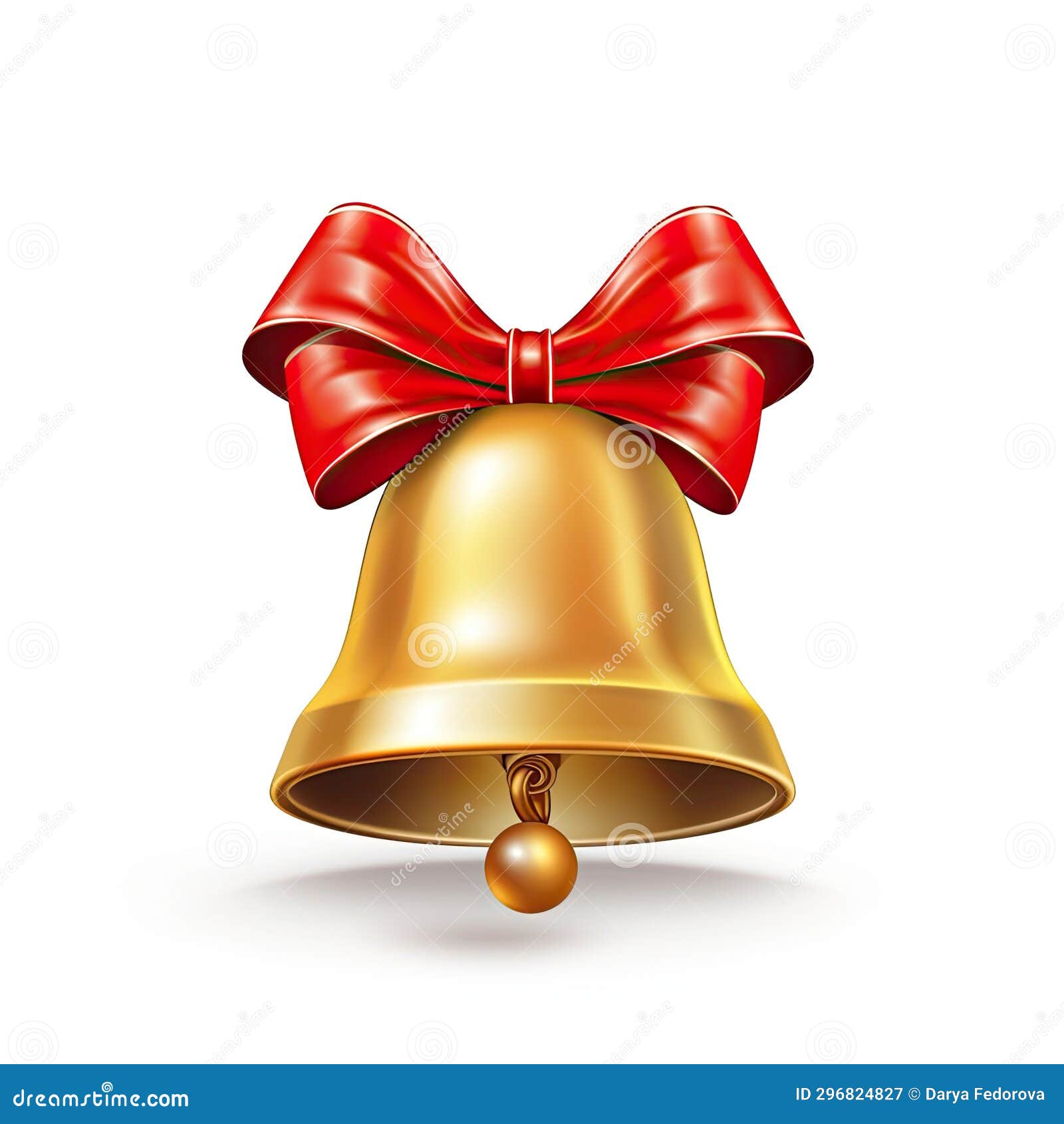 3d Style Bell Decoration on White Background. Generative AI Stock ...