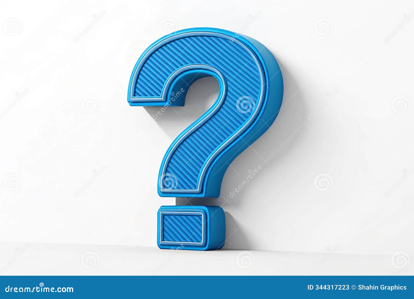 Realistic 3d Blue Question Mark Illustration Stock Illustration ...