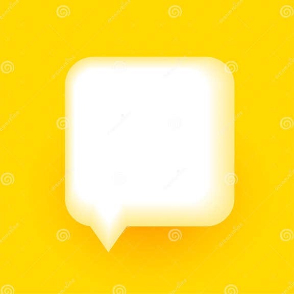 3d Style Chat Box Yellow Template for Web Communication or Information ...