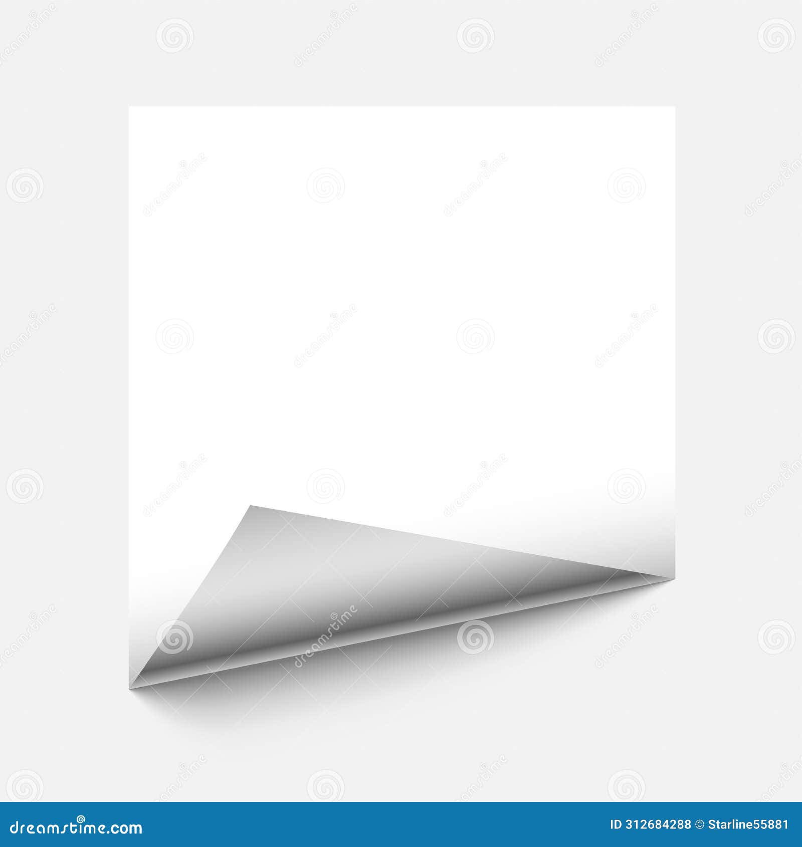 3d Style Clean Paper Rolled Corner Template Stock Vector - Illustration ...
