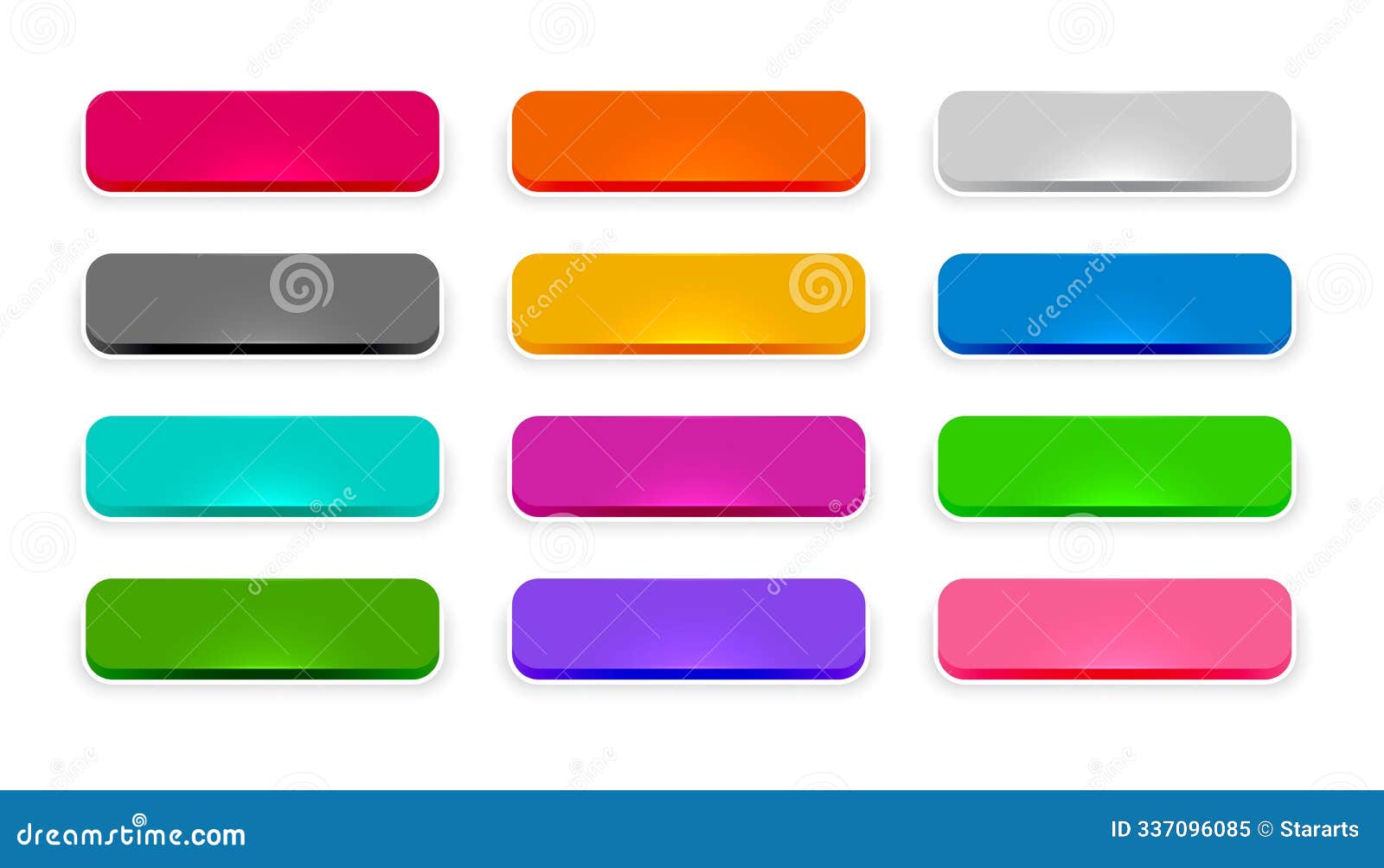 3d Style Colorful Web App Button Sign in Collection Stock Illustration ...